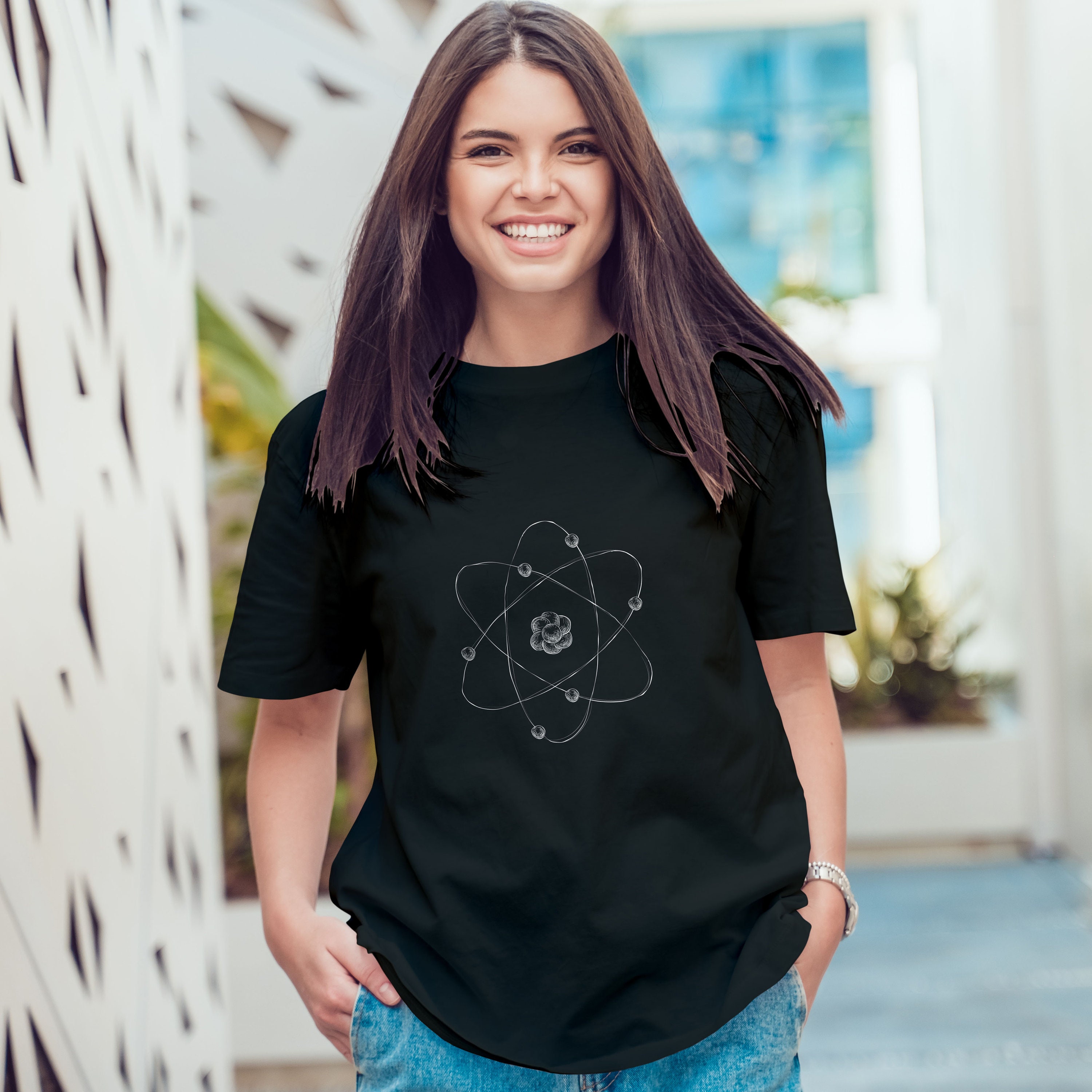 Atom T-shirt, Hand Drawing Tshirt, Atom Shirt, Science Tee - Etsy