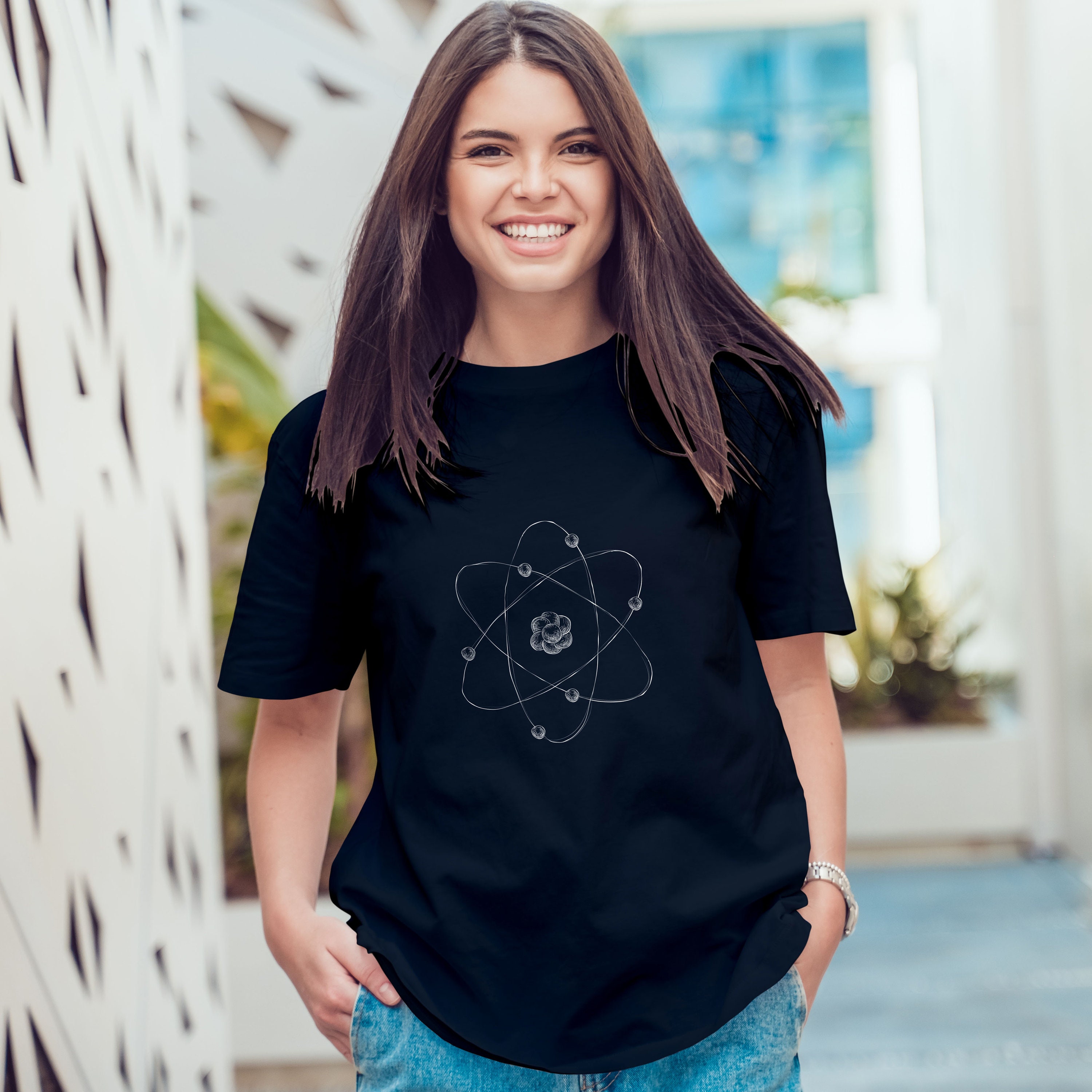 Atom T-shirt, Hand Drawing Tshirt, Atom Shirt, Science Tee - Etsy