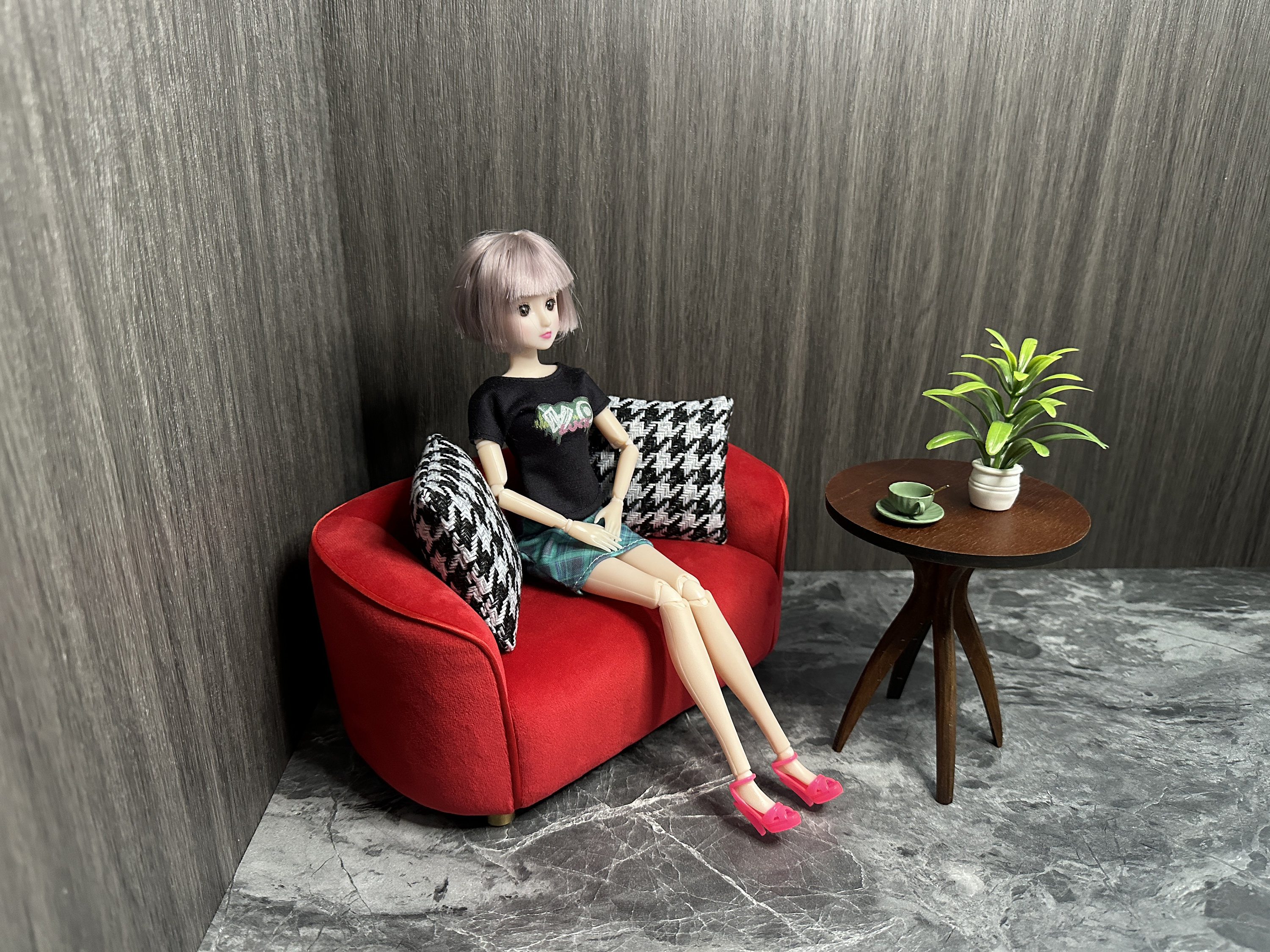 Minimalist Couch, 1:6 Scale Miniature Couch, Mini Dutch Fleece Couch ...