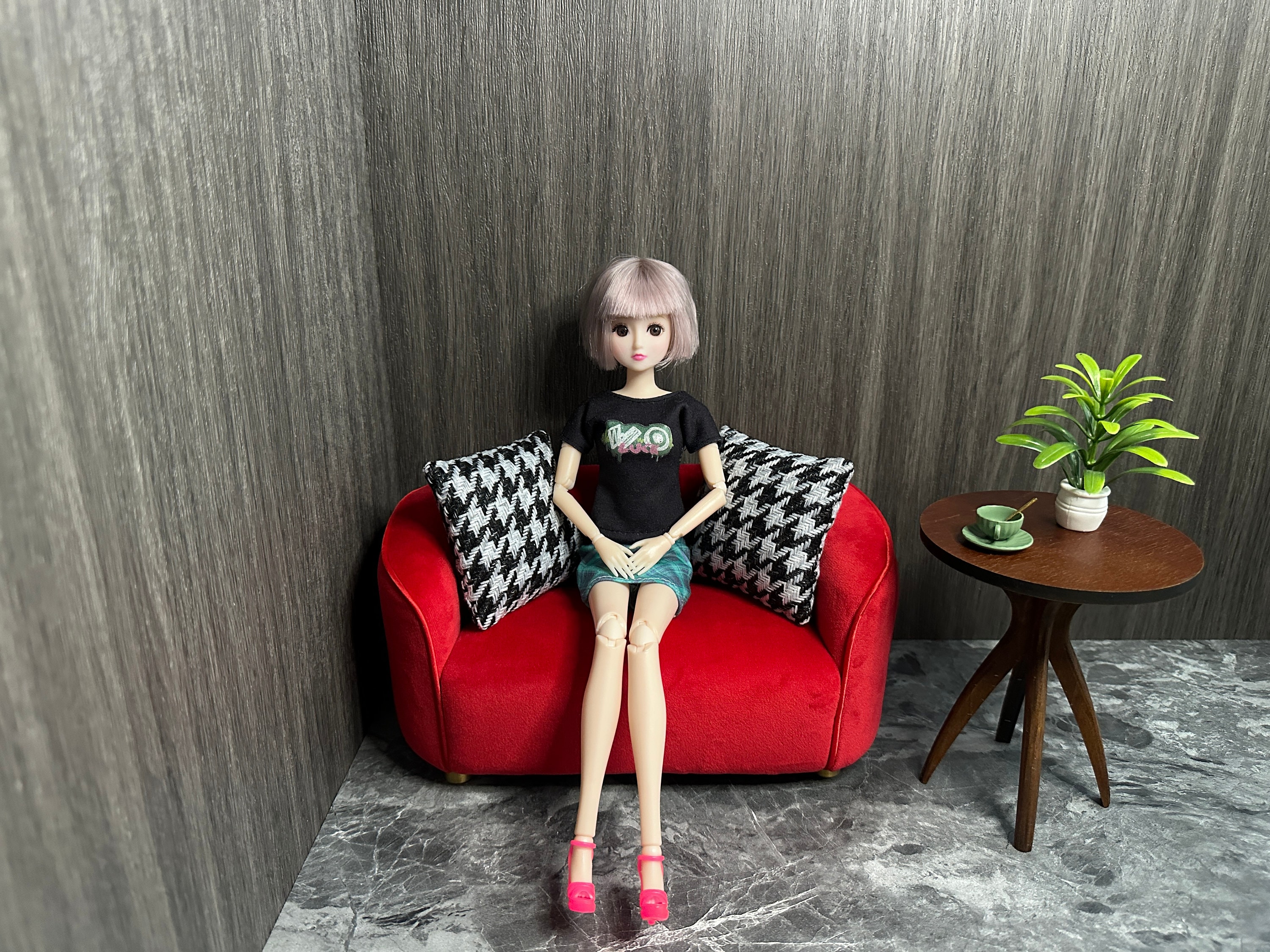 Minimalist Couch, 1:6 Scale Miniature Couch, Mini Dutch Fleece Couch ...