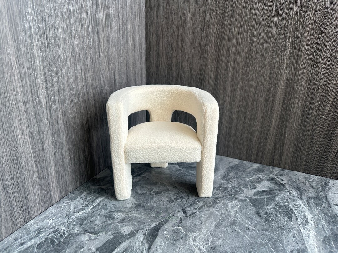 Customizable 1:6 Scale Beige Linen Single Seater Sofa Chair for 12 ...