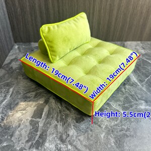 Customizable 1:6 Scale Green Velvet Mini Cushion Sofa, Miniature Corner ...