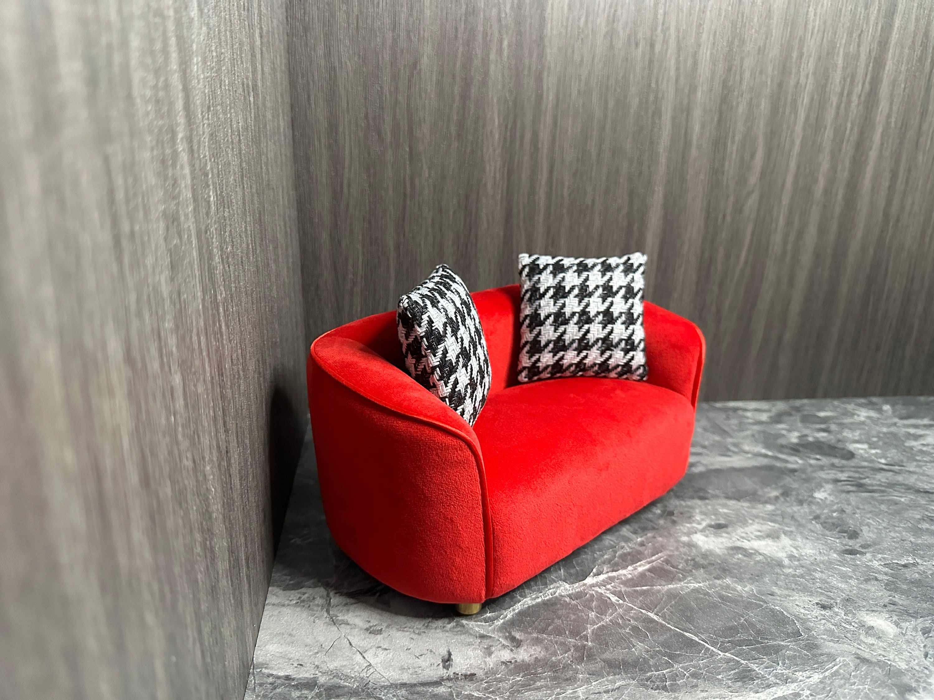 Minimalist Couch, 1:6 Scale Miniature Couch, Mini Dutch Fleece Couch ...