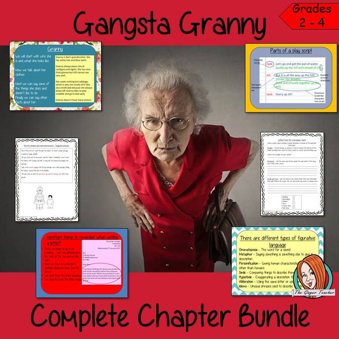 GANGSTA GRANNY UNIT of Work Complete 34 Chapter Bundle! English Lessons ...