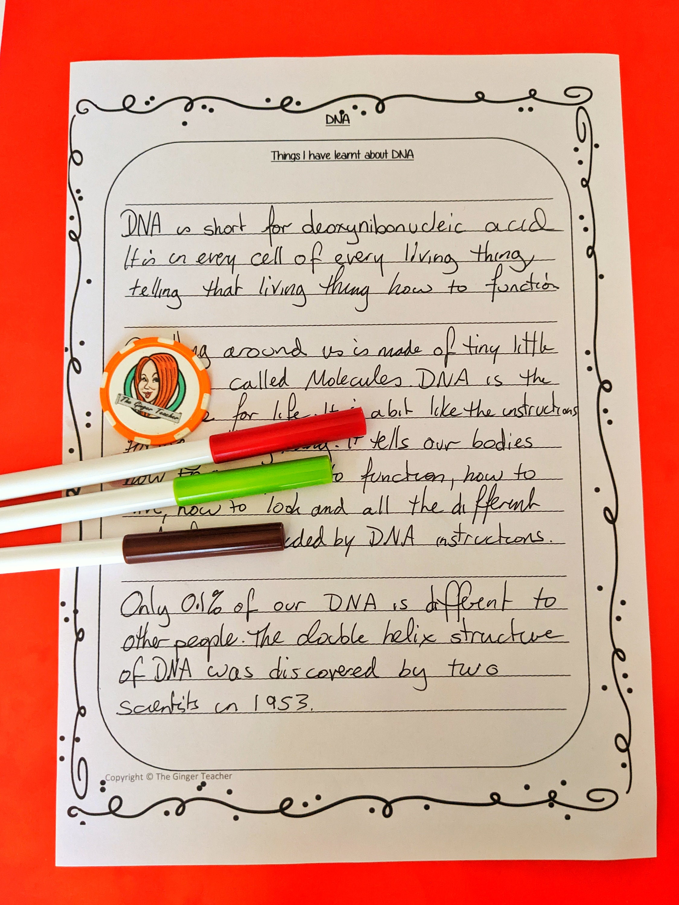 DNA SCIENCE LESSON Classroom Materials for Teachers or Home School ...