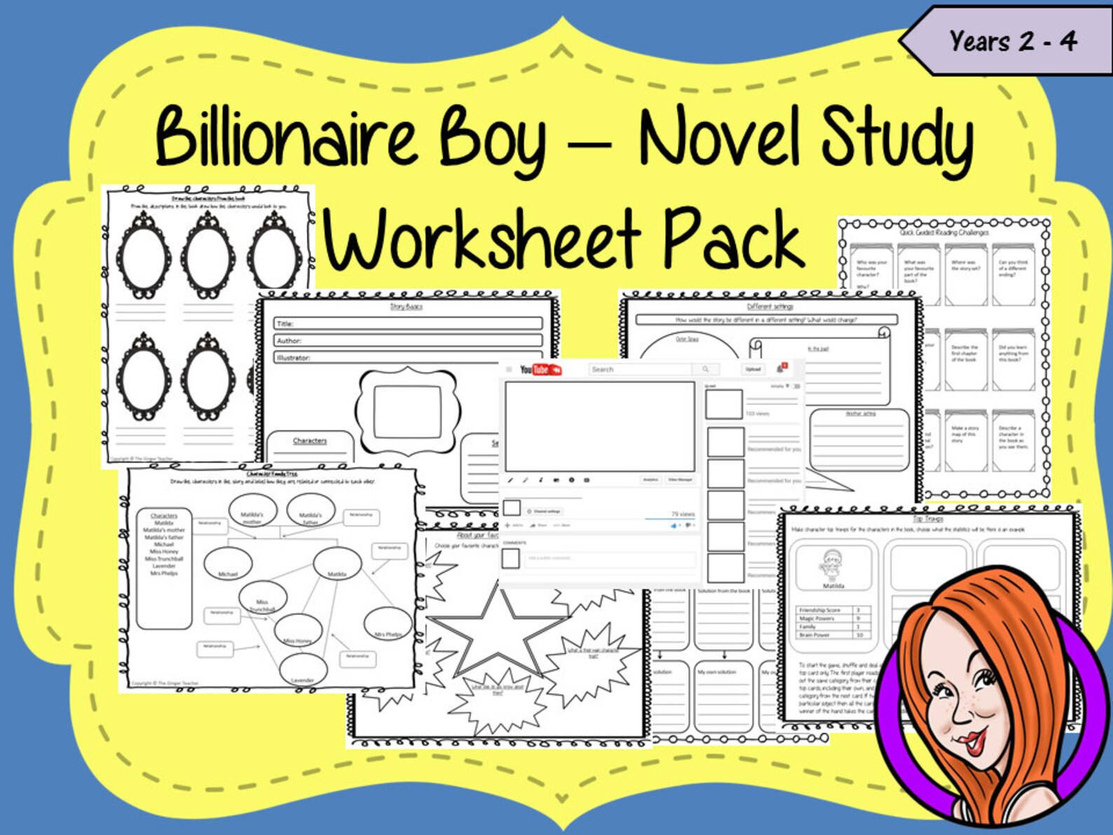 BILLIONAIRE BOY BOOK Study. Book Work Pack Printable for Home School or ...