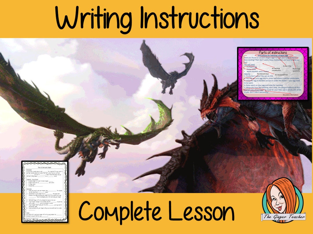 INSTRUCTION WRITING LESSON on Dragons Classroom Teaching Resources ...