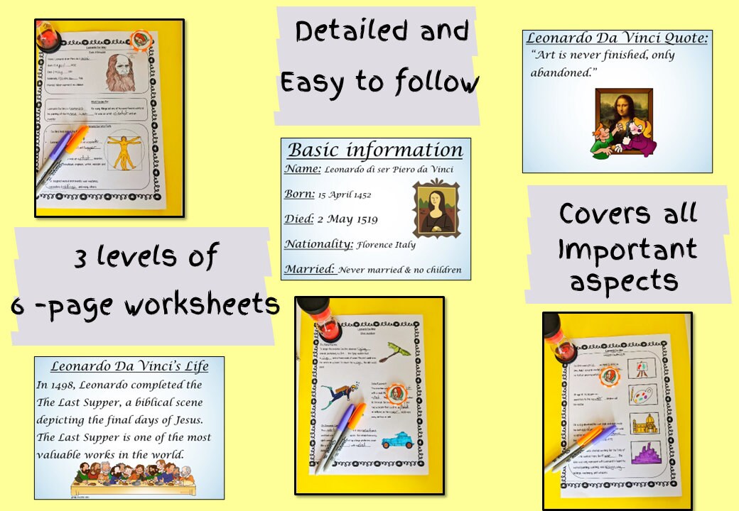 Leonardo Da Vinci Lesson Classroom Teaching Resources Home School ...