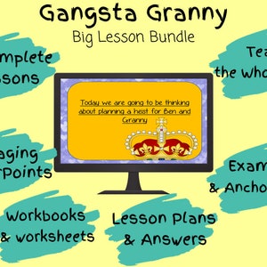 GANGSTA GRANNY UNIT of Work Complete 34 Chapter Bundle! English Lessons ...