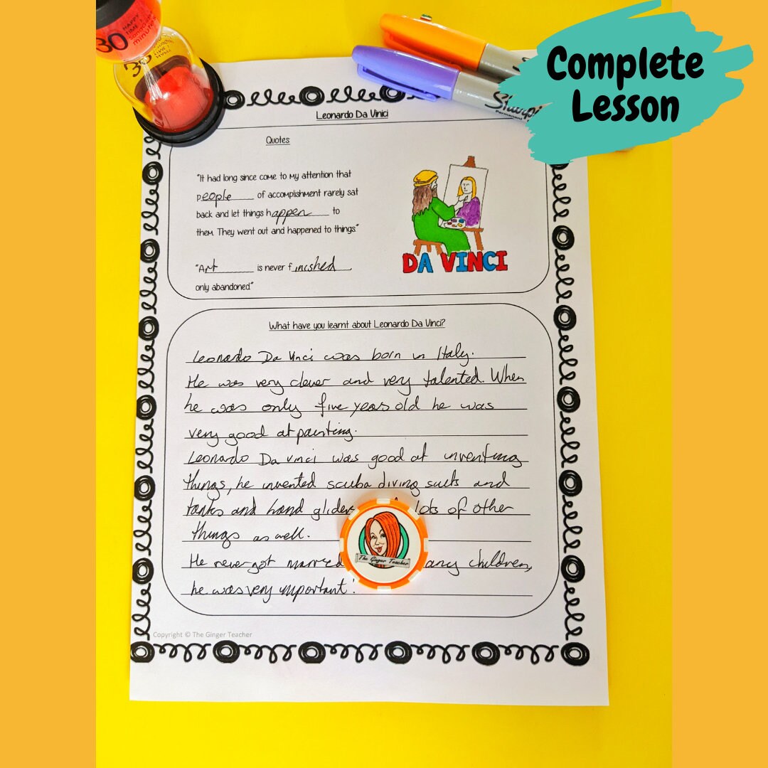 Leonardo Da Vinci Lesson Classroom Teaching Resources Home School ...