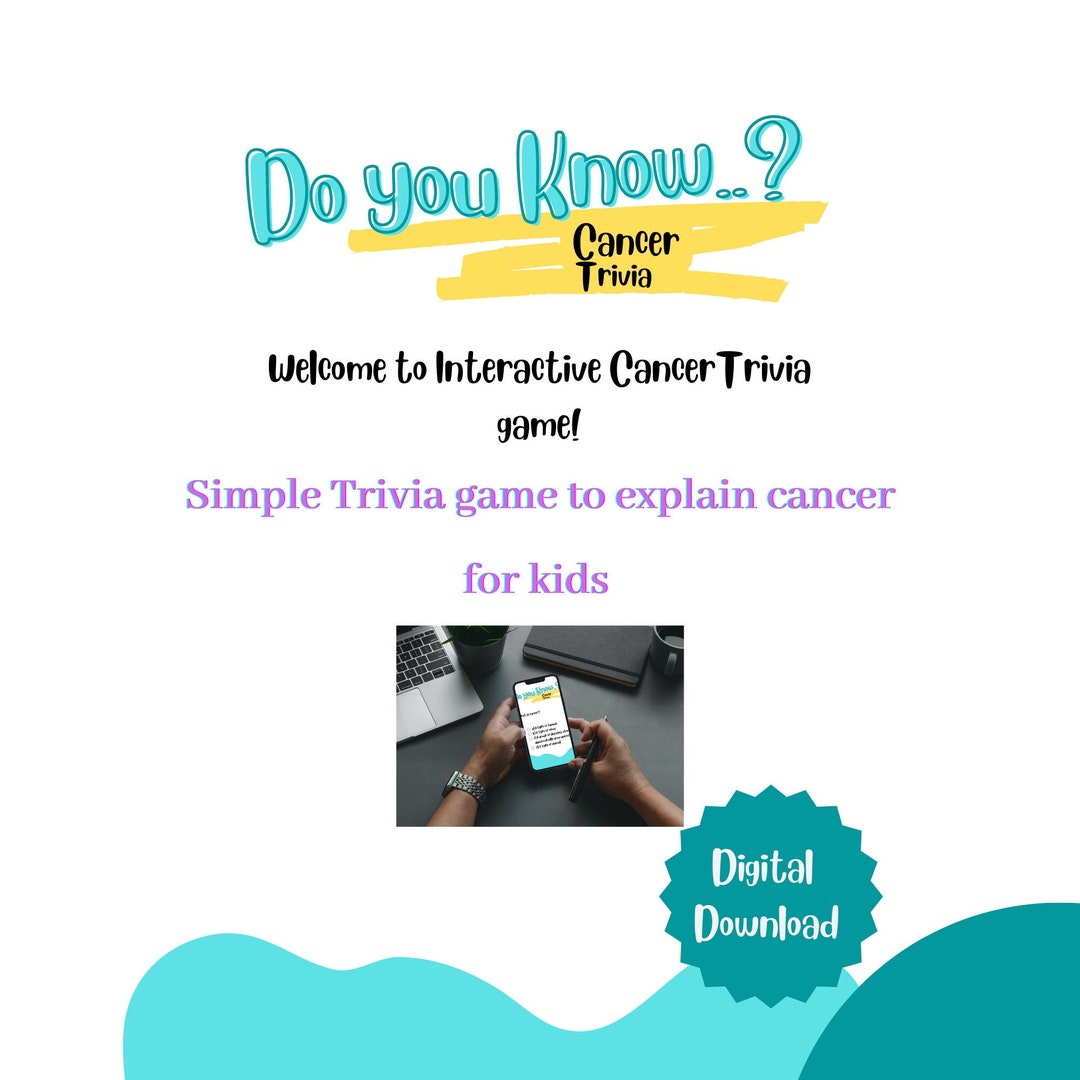 Cancer Awareness Game for Kids Cancer Trivia Game Interactive - Etsy