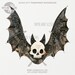 10 Bat Skulls Clipart, Halloween PNG, Spooky Decor, Skeleton Bat ...