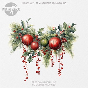 10 Christmas Garland Clipart, Garland PNG, Garland Illustration ...