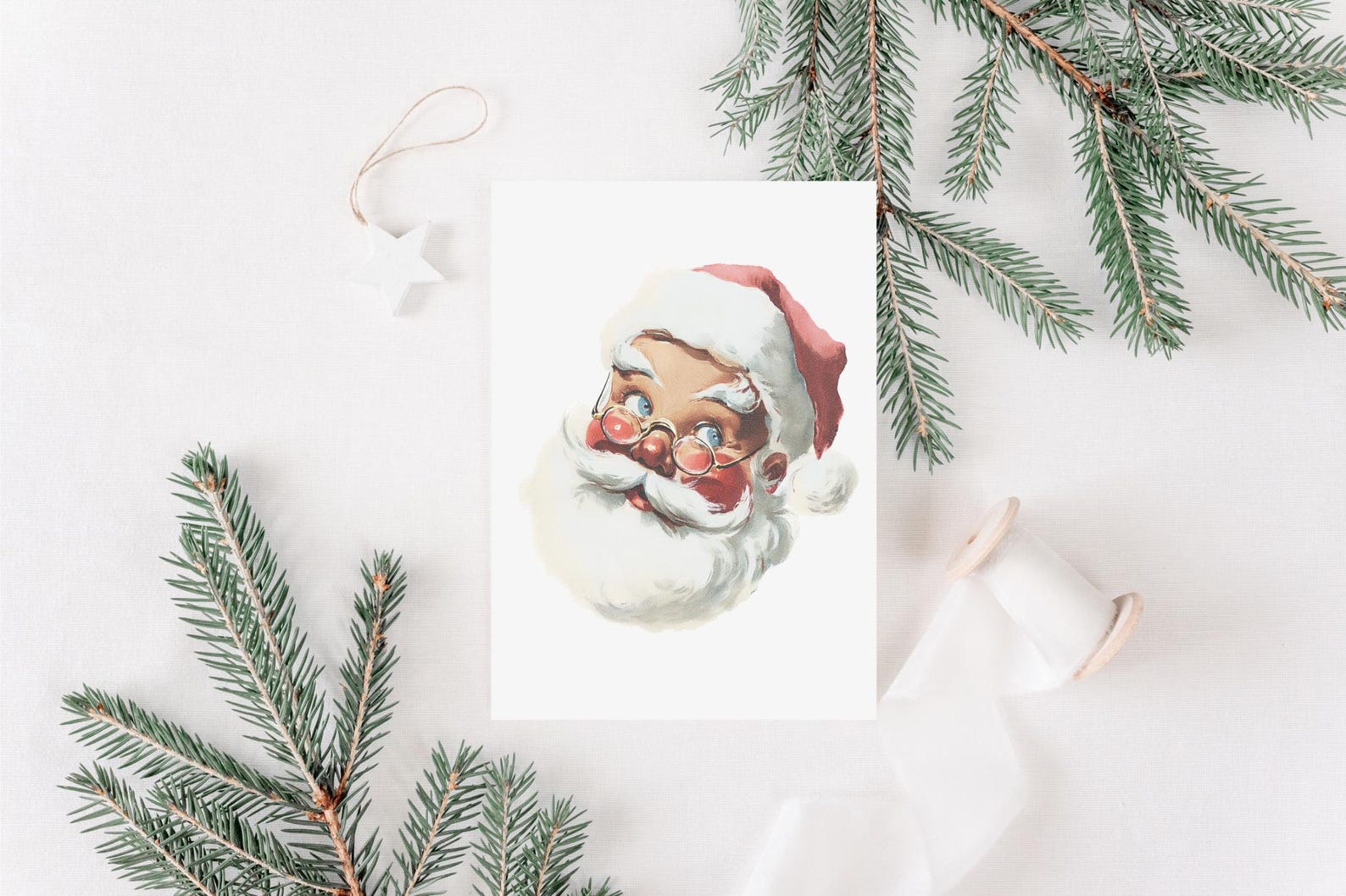 30 Retro Santa Head Cliparts, Digital Download PNG, Transparent ...