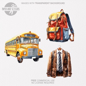 25 Back to School Clipart, School PNG, School Illustration, Watercolor ...