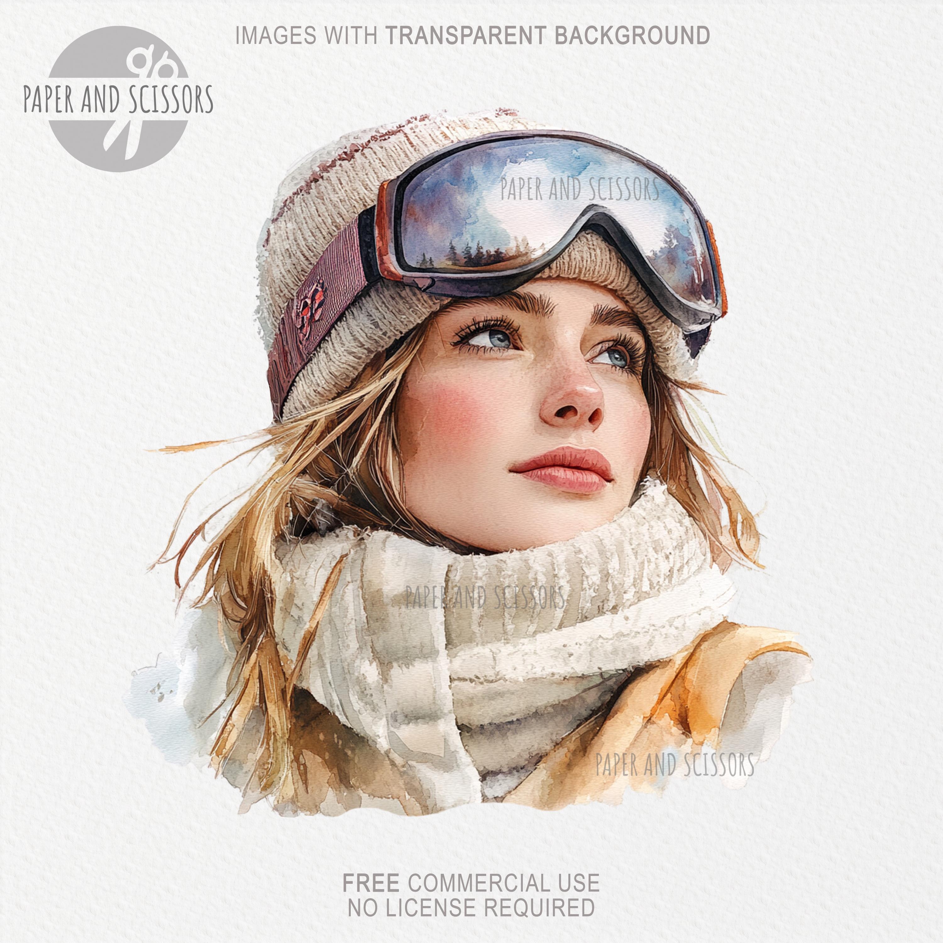 20 Winter Sports Clipart, Snowboard PNG, Watercolor Ski Illustration ...