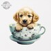 Puppies in Cups Clipart, Puppies PNG, Puppies Illustration, Dog Clipart ...