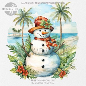 15 Tropical Christmas Cliparts, Tropical Christmas PNG, Tropical Santa ...