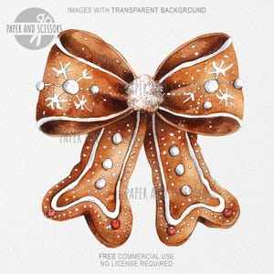10 Christmas Gingerbread Bow Cliparts, Christmas Santa Bow PNG ...