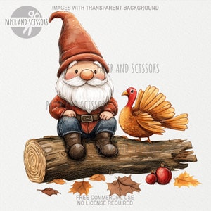10 Thanksgiving Gnomes Cliparts, Thanksgiving PNG, Cosy Fall Decor ...