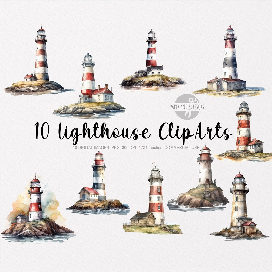 10 Lighthouses Clipart, Lighthouse PNG, Lighthouse Illustration ...