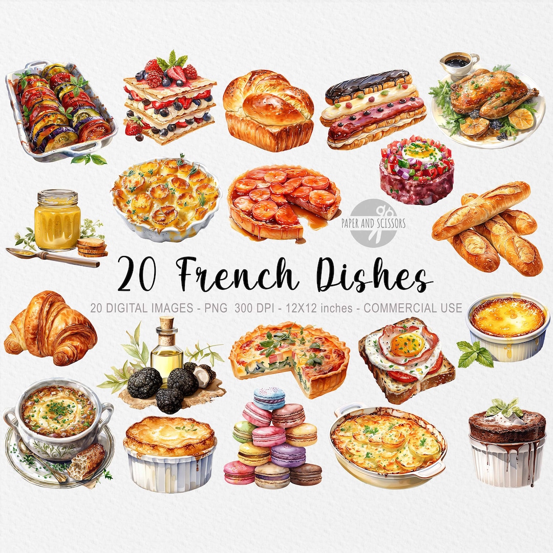 20 French Food Cliparts, French Dishes PNG, French Cuisine Food ...