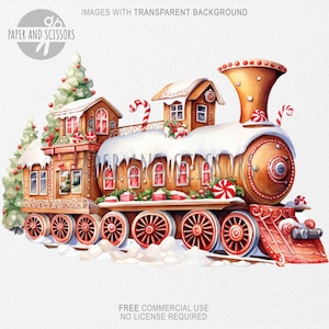 10 Christmas Gingerbread Train Clipart, Gingerbread Train PNG ...