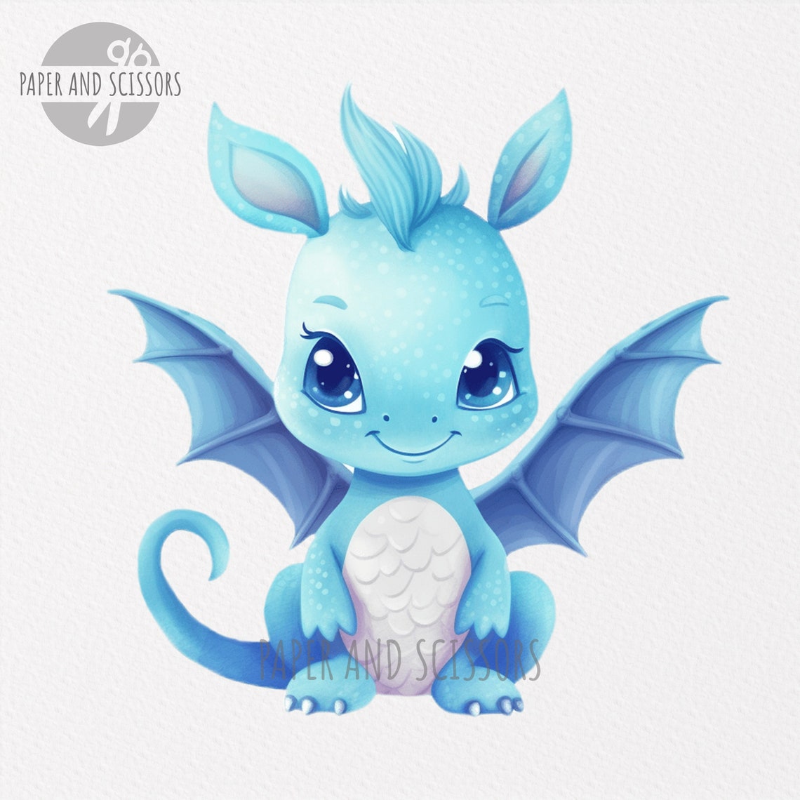 Cute Baby Dragon Watercolor Clipart, Baby Dragon PNG, Dragon ...