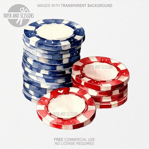 Casino Clipart, Watercolor Casino PNG, Poker Clipart, Digital Download ...