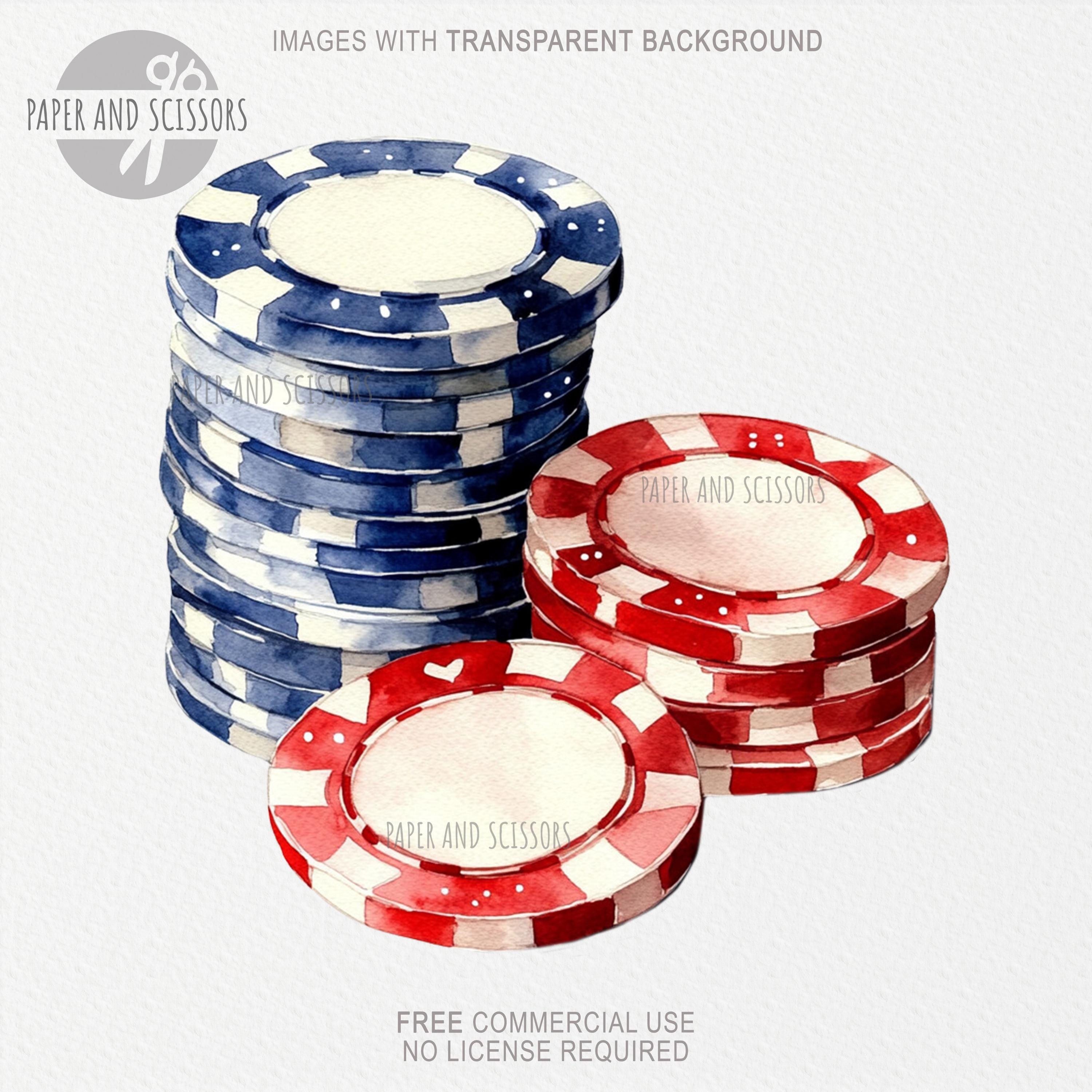 Casino Clipart, Watercolor Casino PNG, Poker Clipart, Digital Download ...