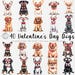 40 Valentine's Day Dog Cliparts, Watercolor Clipart, Puppy Love PNG ...