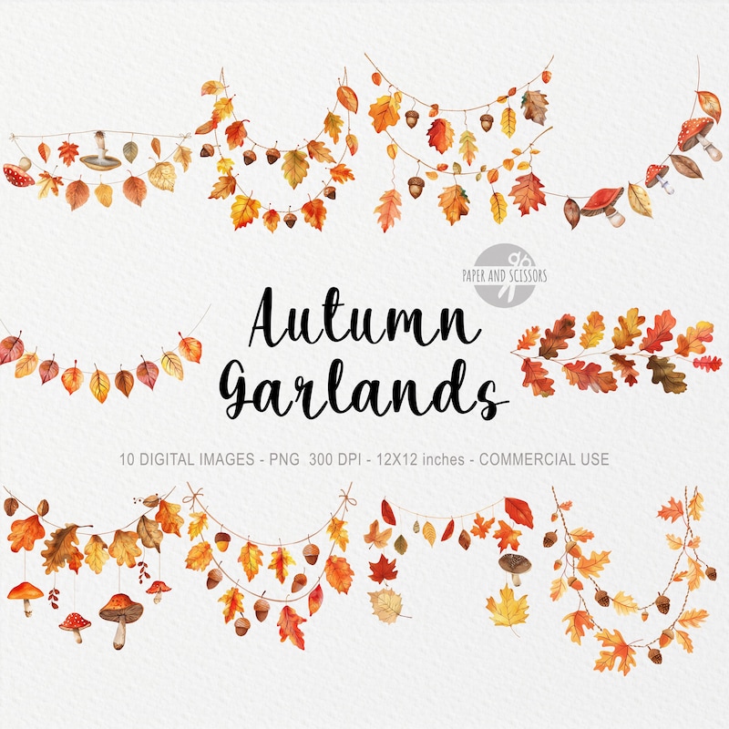 Fall Leaf Banner Clip Art - Etsy