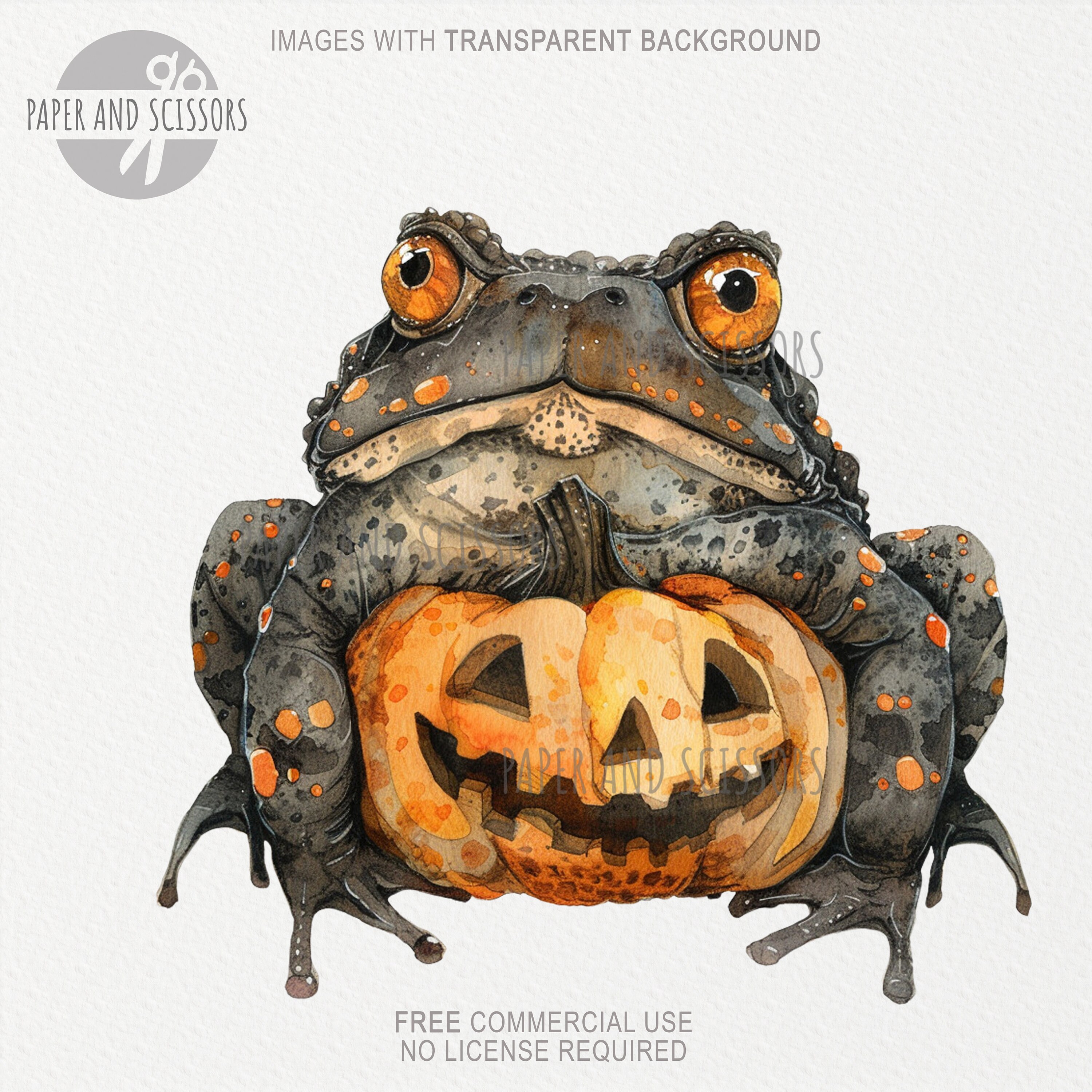 10 Halloween Toad Clipart, Fall Frog PNG, Spooky Decor, Pumpkin Design ...