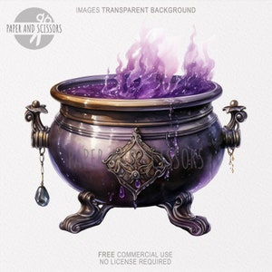 10 Cauldrons Clipart, Cauldron PNG, Watercolor Cauldron Illustration ...