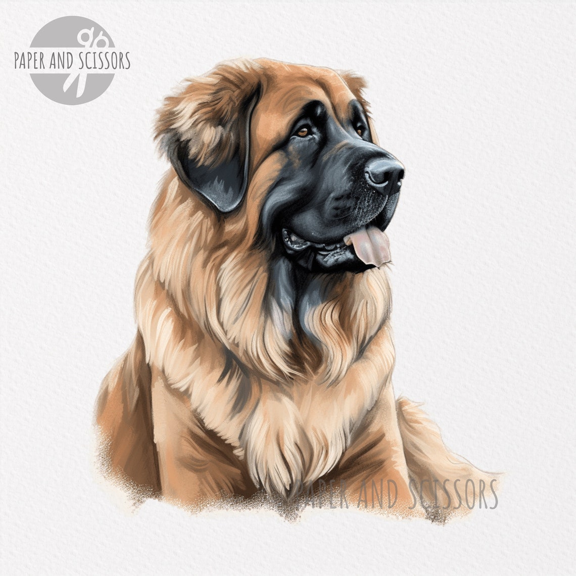 Leonberger Clipart, Leonberger PNG, Leonberger Illustration, Dog ...