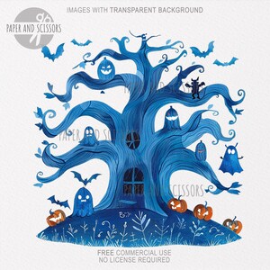 10 Haunted Tree Clipart, Halloween PNG, Spooky Decor, Haunted Forest ...
