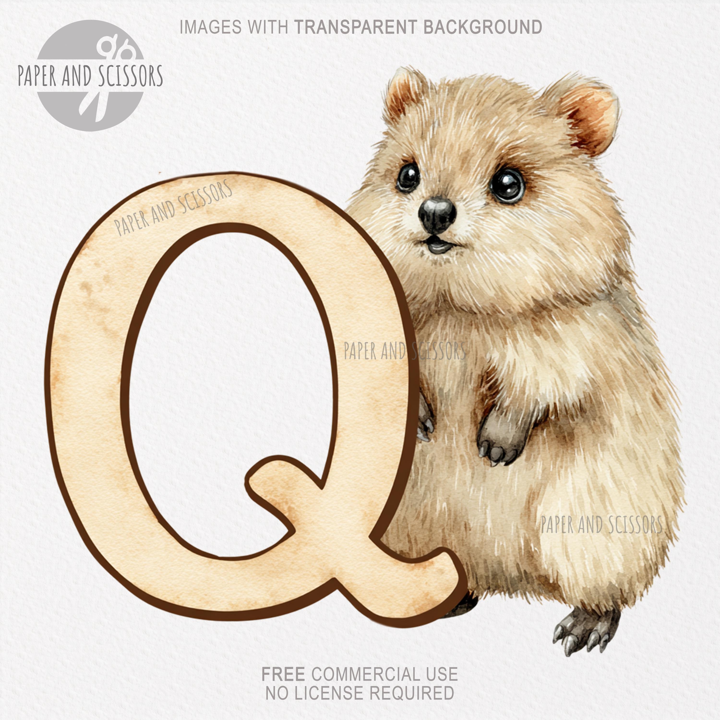 Watercolor Animals A-Z Clipart, Cute Alphabet PNG, Nursery Decor ...