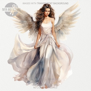 10 Christmas Angels Clipart, Angel PNG, Watercolor Angel Illustration ...