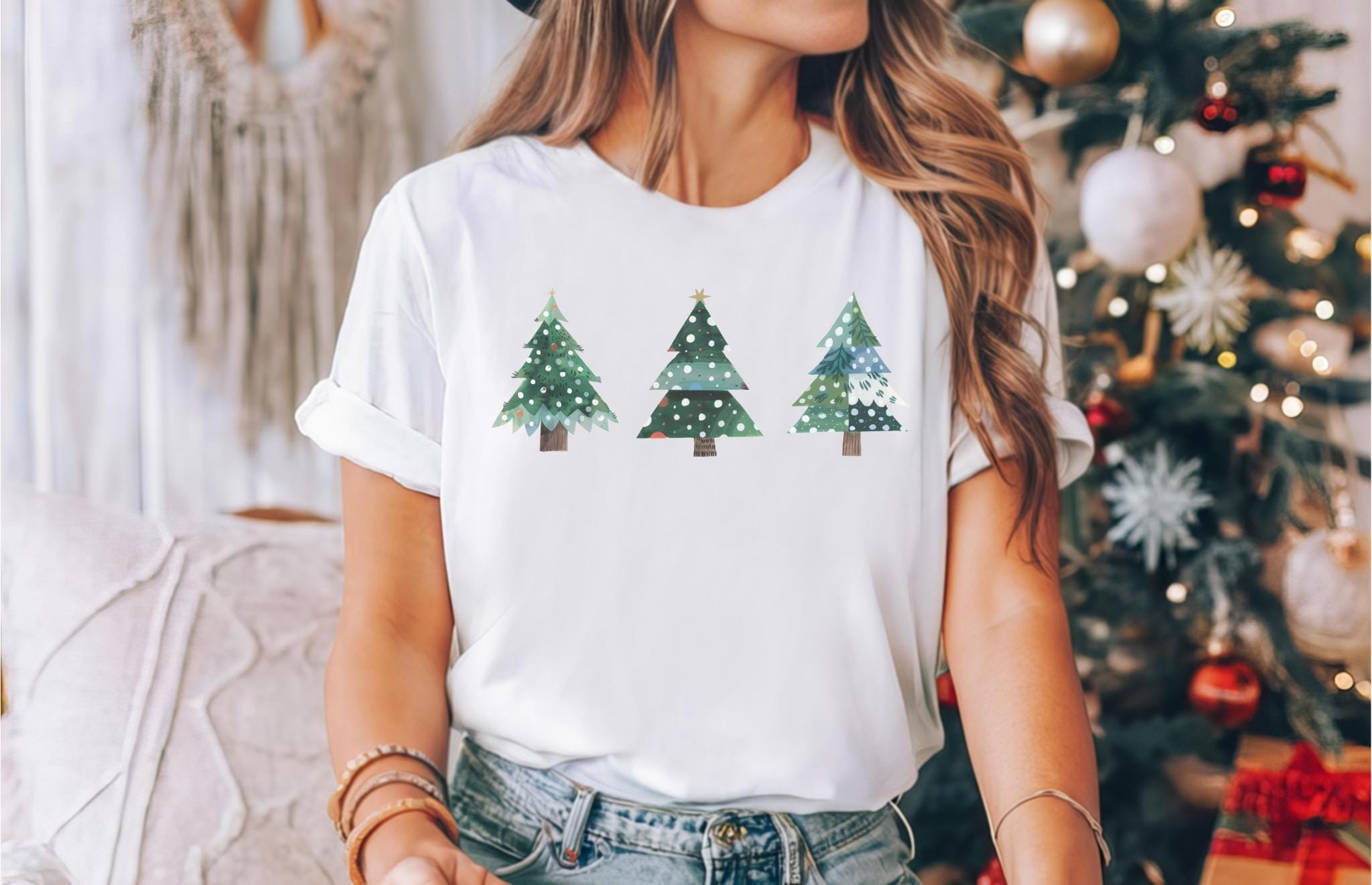 20 Scandi Christmas Trees, Watercolor Clipart, Simple Tree Shape ...