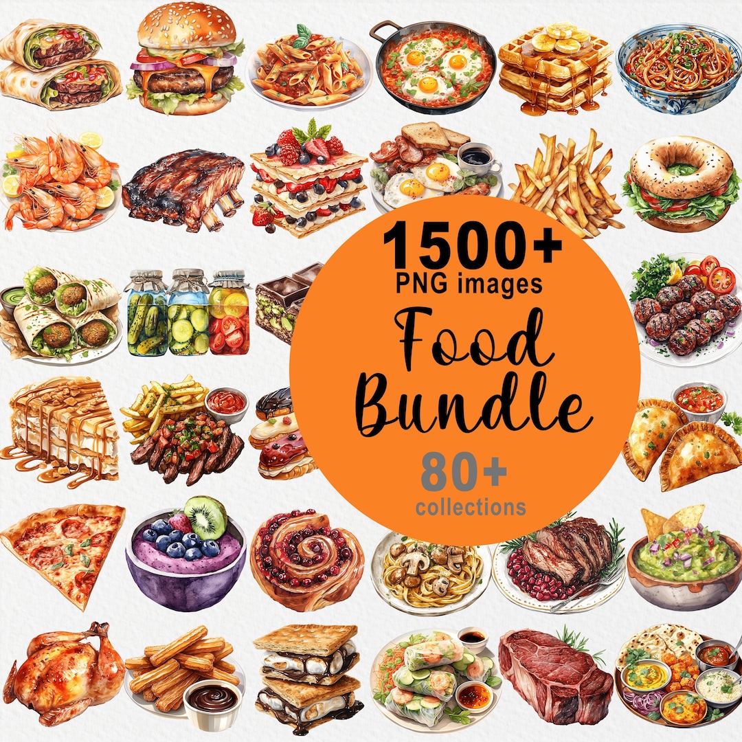 1500+ Food & Drinks PNG Images, Food Clipart Bundle, Drink PNG ...
