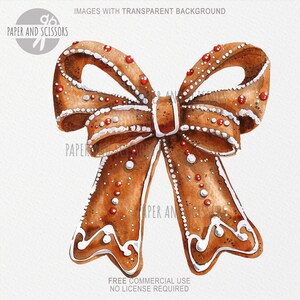 10 Christmas Gingerbread Bow Cliparts, Christmas Santa Bow PNG ...