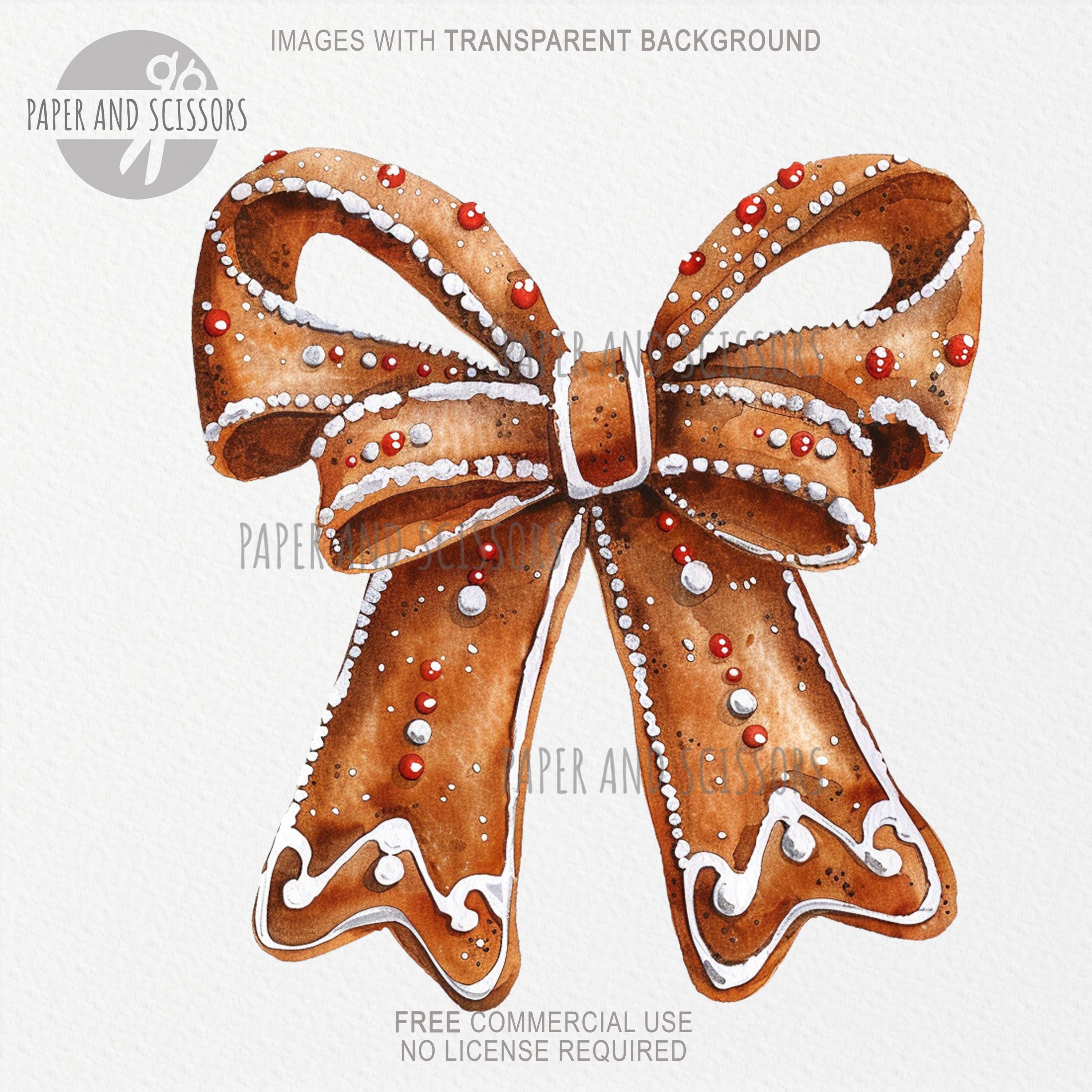 10 Christmas Gingerbread Bow Cliparts, Christmas Santa Bow PNG ...