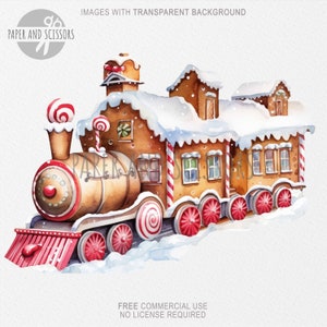 10 Christmas Gingerbread Train Clipart, Gingerbread Train PNG ...