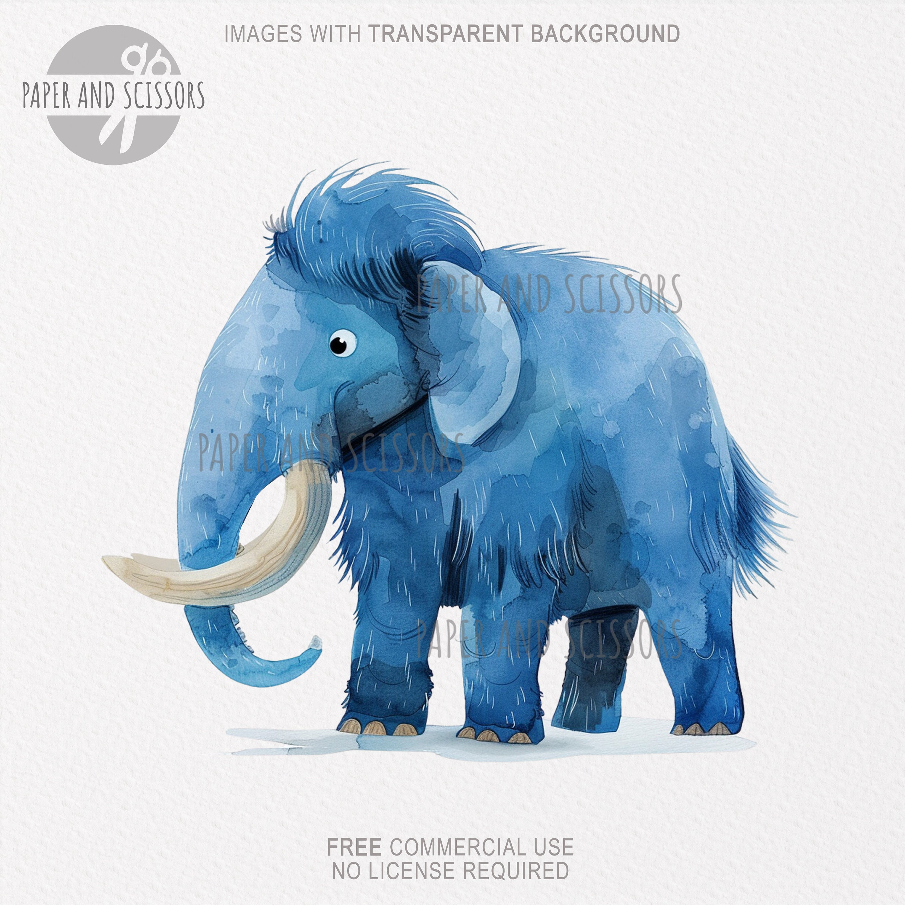 20 Ice Age Animals Cliparts, Arctic Watercolor PNG, Baby Shower Wall ...