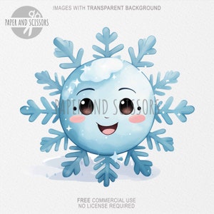 10 Cute Snowflakes Clipart, Winter Nursery, Christmas Bundle, Holiday ...