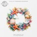 10 Seashell Wreath Cliparts, Shell PNG, Summer Illustration, Watercolor ...