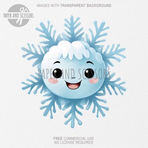 10 Cute Snowflakes Clipart, Winter Nursery, Christmas Bundle, Holiday ...