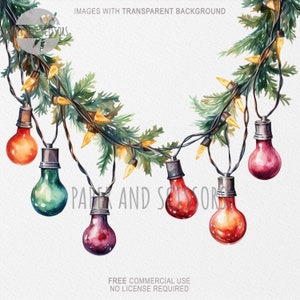 15 Christmas Garlands & Lights Clipart, Garland PNG, Home Decor ...
