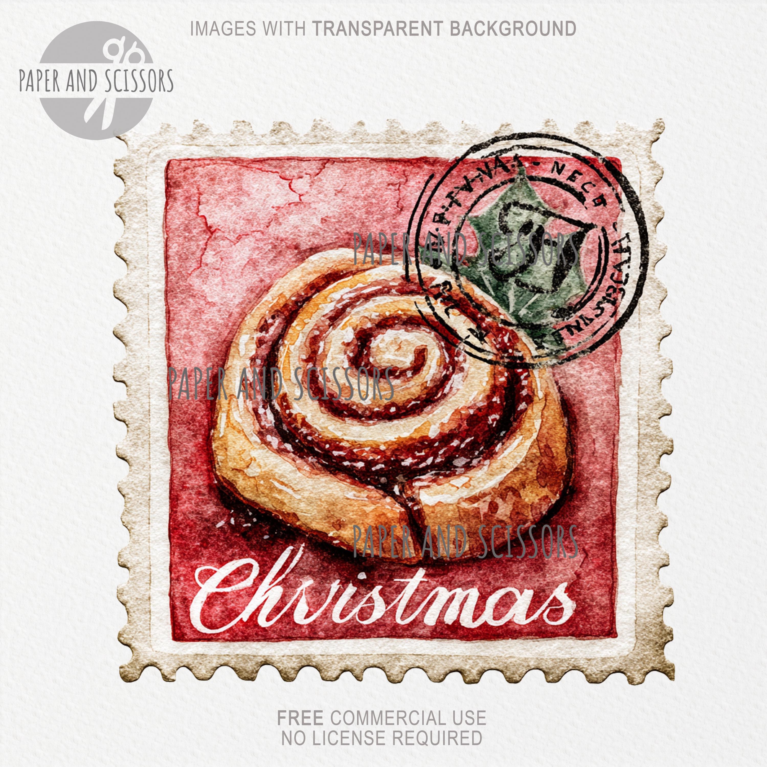 20 Christmas Stamp Clipart, Vintage Postage PNG, Retro Xmas, SVG Bundle ...