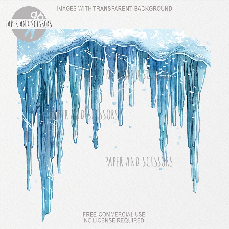 10 Icicle Border Cliparts, Icicle PNG, Winter Illustration, Snowy Decor ...